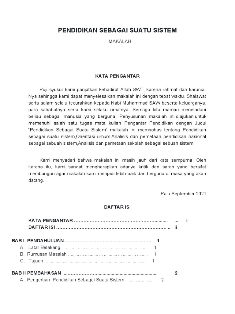 Pendidikan Sebagai Suatu Sistem Pdf