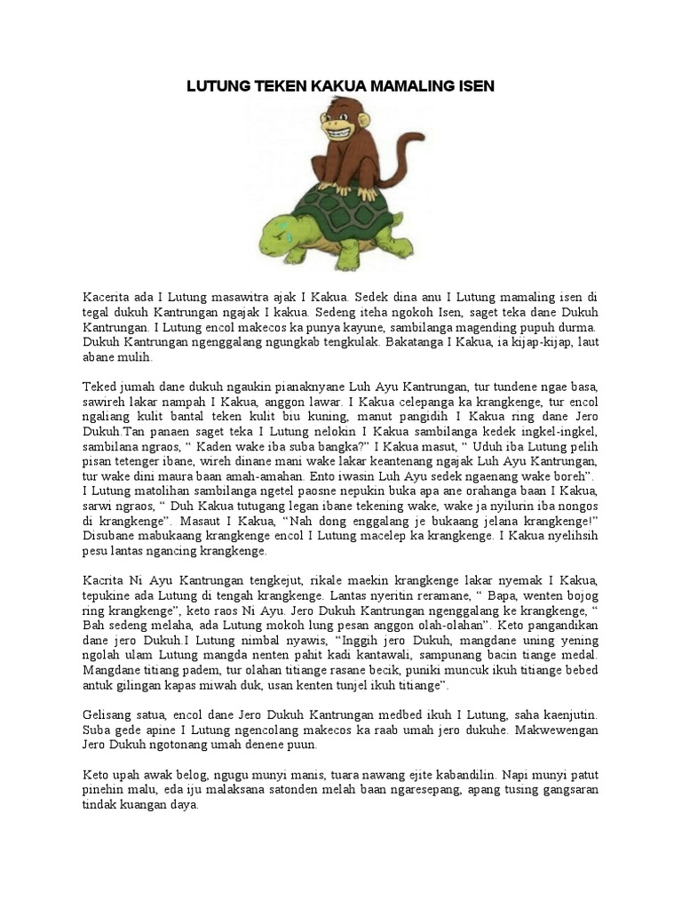 Lutung Teken Kakua Mamaling Isen | PDF
