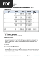 8.5.6 Packet Tracer - Configure Numbered Standard IPv4 ACLs | PDF | Router (Computing) | Ip Address