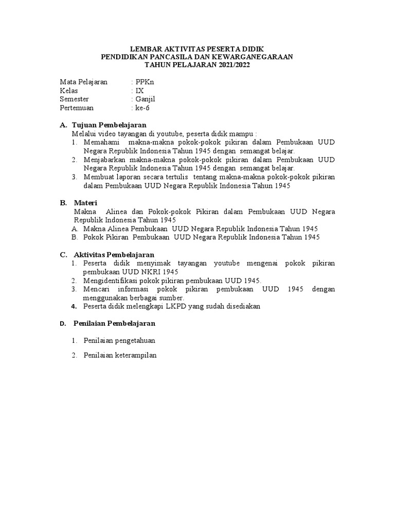 (Template) LKPD 5 | PDF