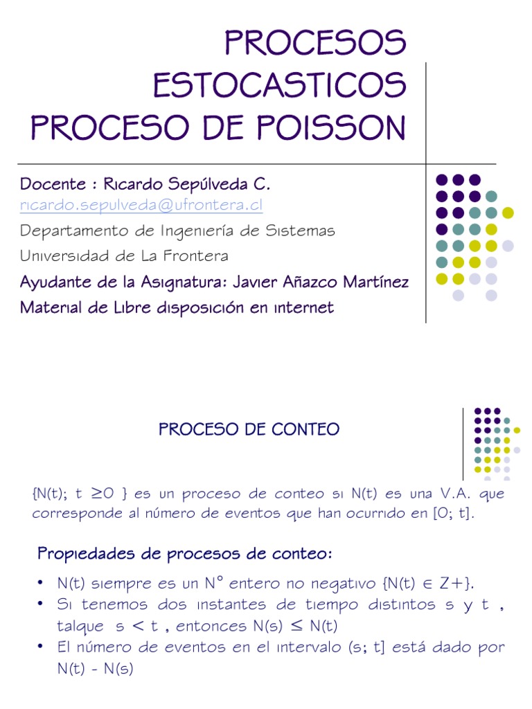 Resumen Procesos de Poisson | PDF | Distribución de veneno | Enseñanza ...