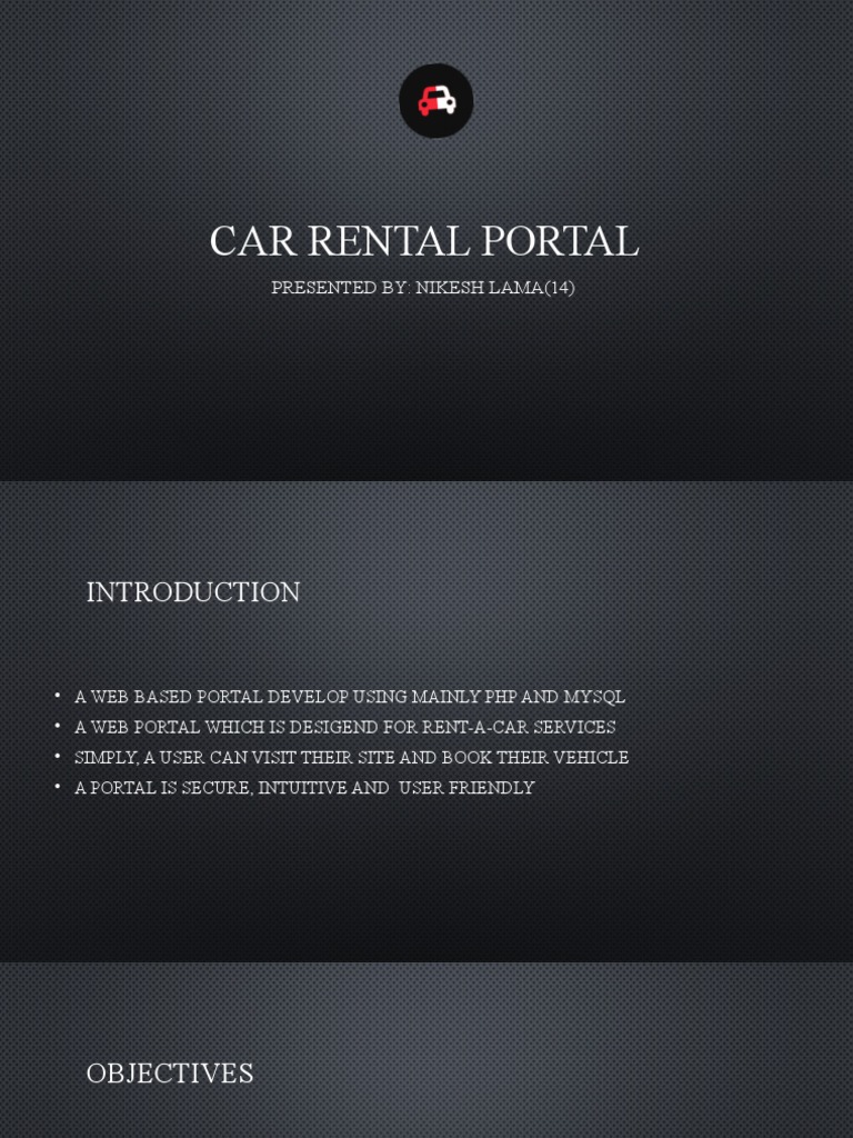 Car Rental Portal Project | PDF