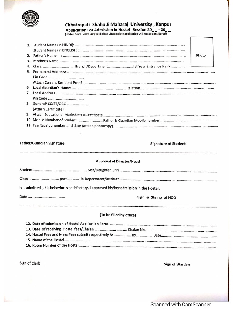 Application Form Document For The | PDF
