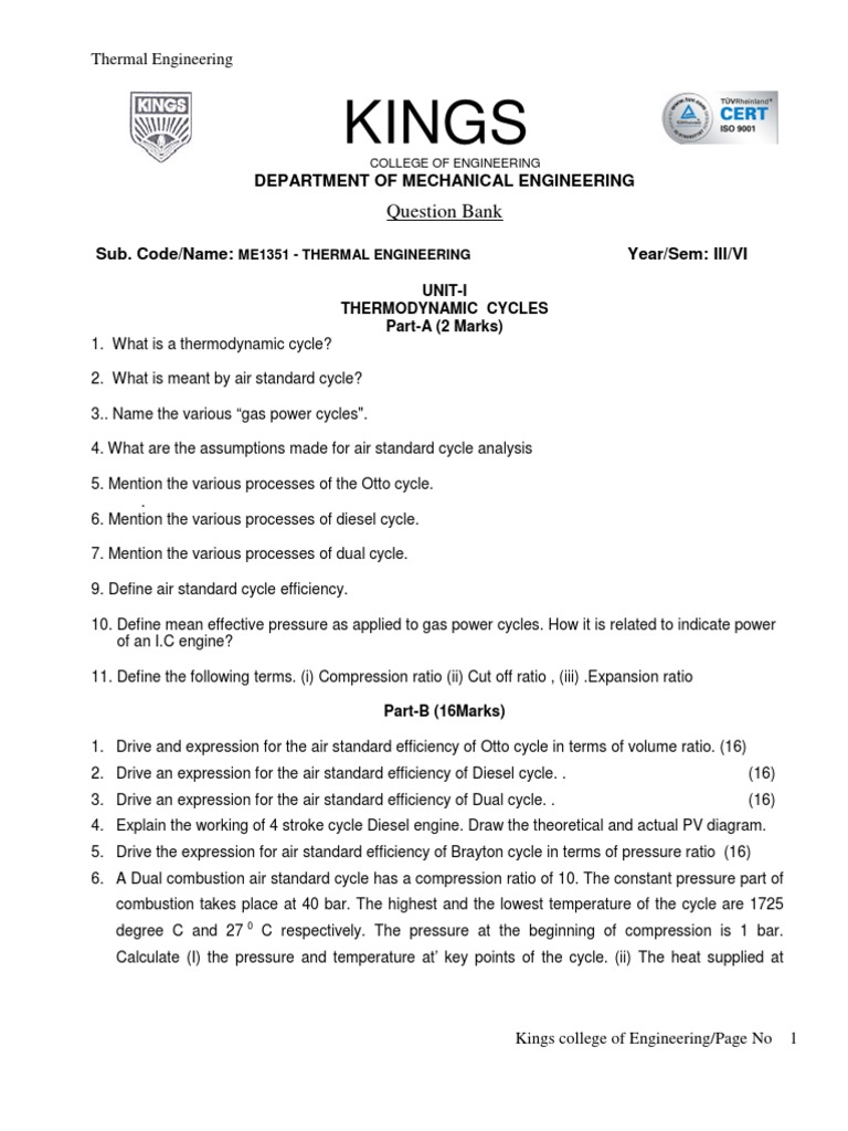 Thermal Engg | PDF