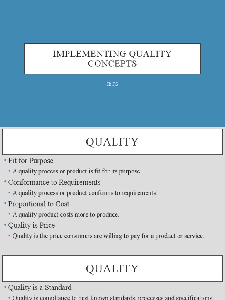 Chapter 17 Implementing Quality Concepts | PDF | Quality (Business) | Business