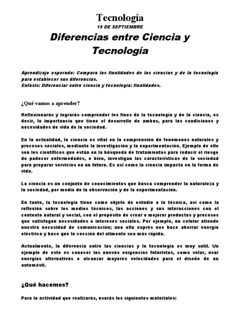 Tema 1 Ciencia y Tecnologia Segundos | PDF | Lápiz