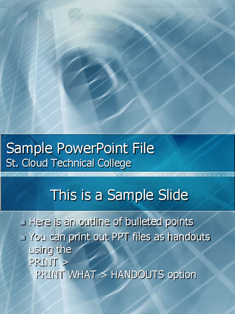 Sample Powerpoint File: St. Cloud Technical College | PDF