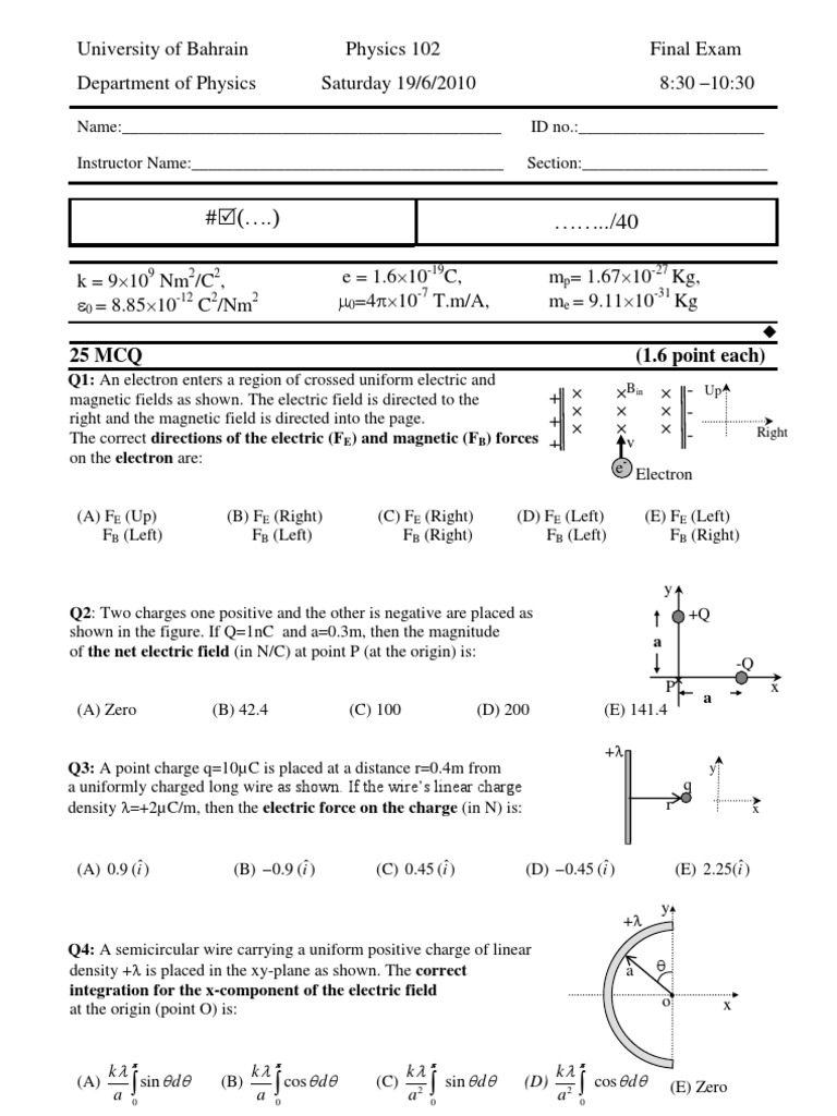Electrical Engineering Test Pdf Capacitor Mass