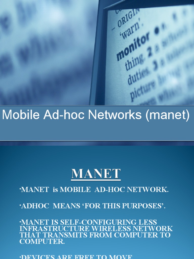 Mobile Ad-Hoc Networks (Manet) | PDF