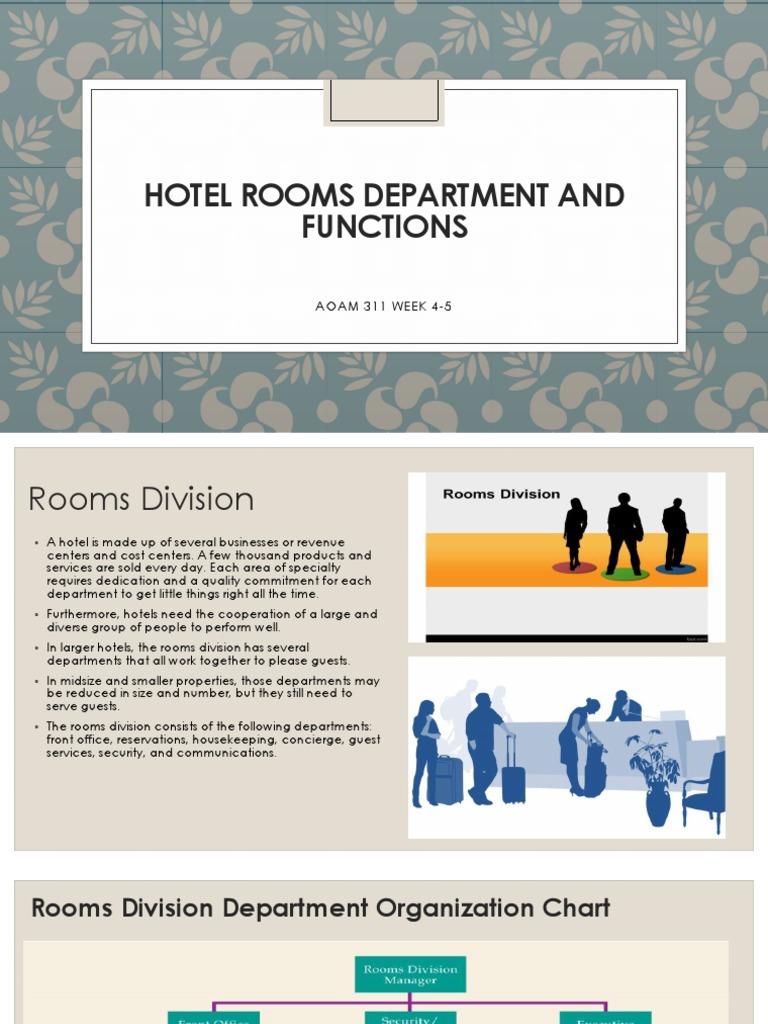 Hotel Rooms Division Departments and Functions | PDF