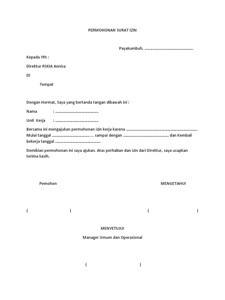 Form Izin Karyawan | PDF