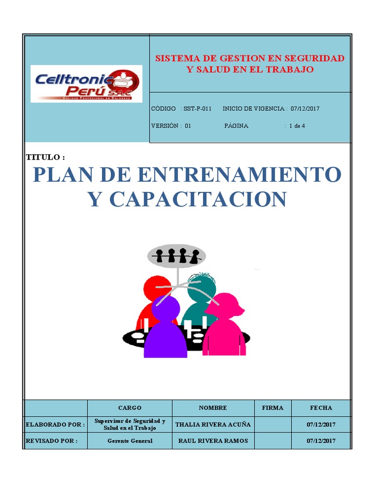 Plan De Entrenamiento Y Capacitacion Pdf Gestión De Recursos Humanos