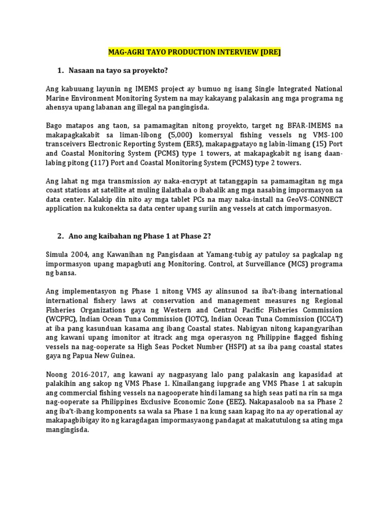 Mag Agi Tayo Interview | PDF