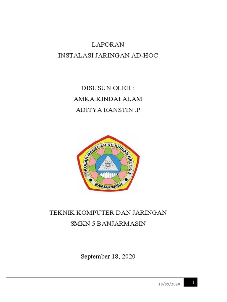Laporan Membangun Koneksi Wireless Dengan Mode Ad-Hoc Aditya Eanstin.P ...