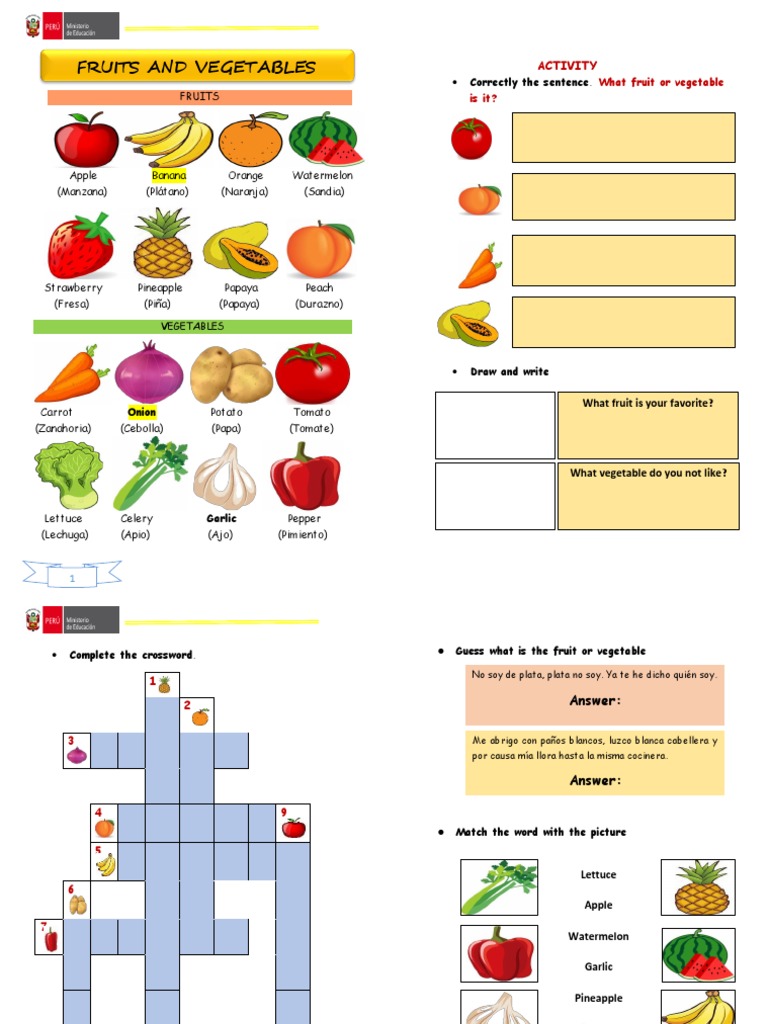 Fruit and Vegetables | PDF