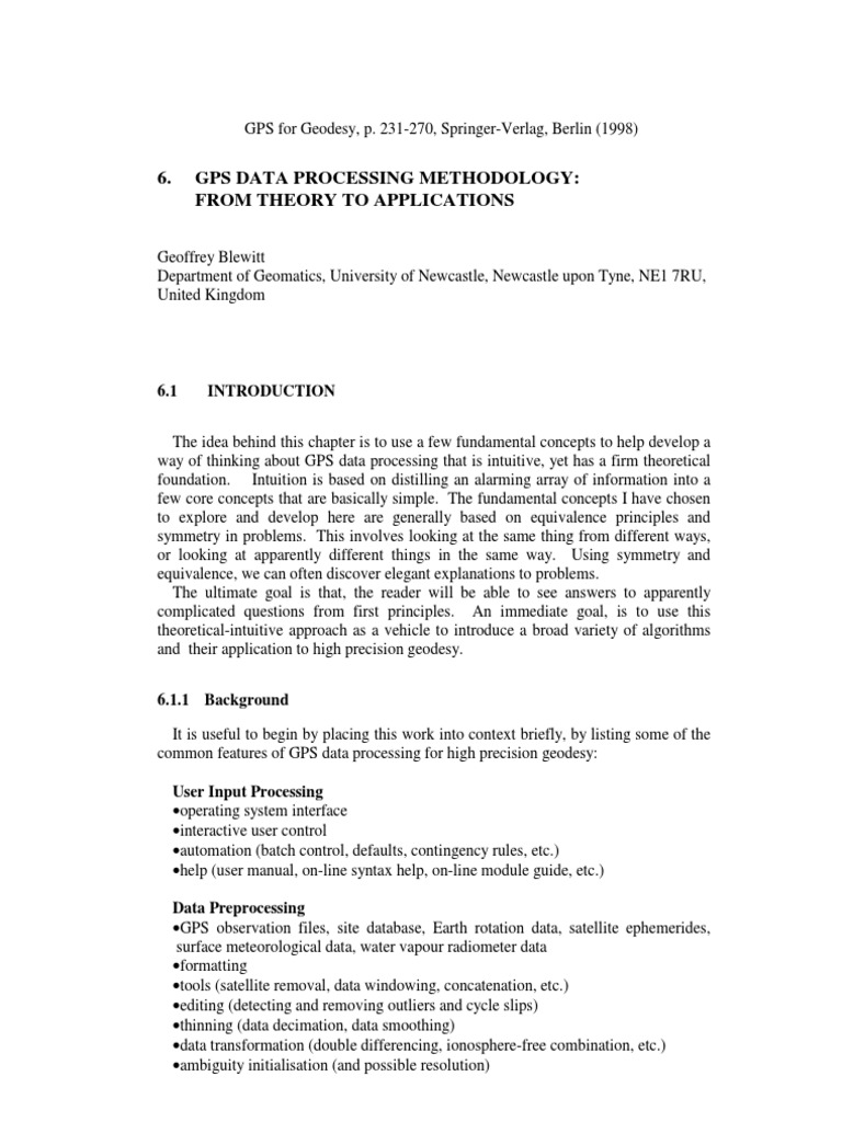 Gps Data Processing Methodology Pdf Bias Of An Estimator Global