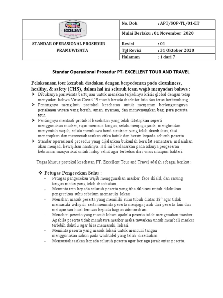 SOP PT - Excellent Tour | PDF