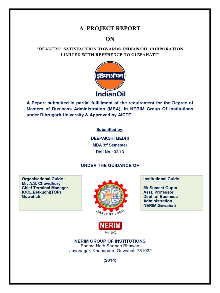 Dokumen - Tips Project Report On Iocl 5671da2e461d2 | PDF | Oil ...