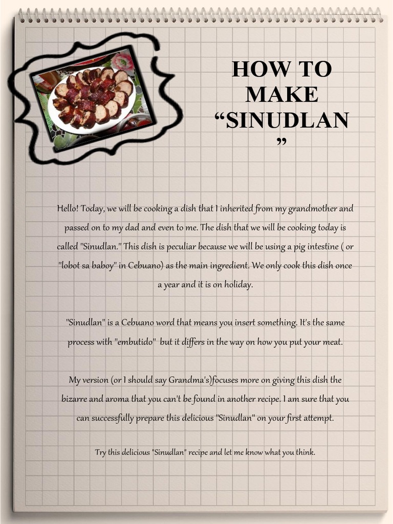 HOW TO MAKE THE CEBUANO DISH "SINUDLAN | PDF