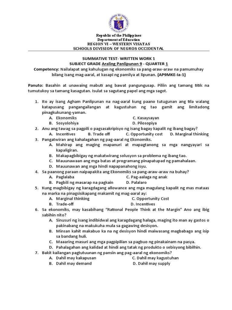 AP9 Q1 W1 STOSfinal | PDF