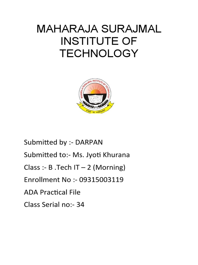 Maharaja Surajmal Institute of Technology | PDF | Software Engineering | Computer Programming