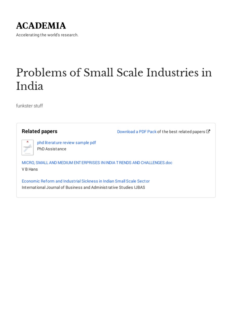 ProblemsOfSmallScaleIndustriesInIndia19 21 With Cover Page v2 | PDF ...