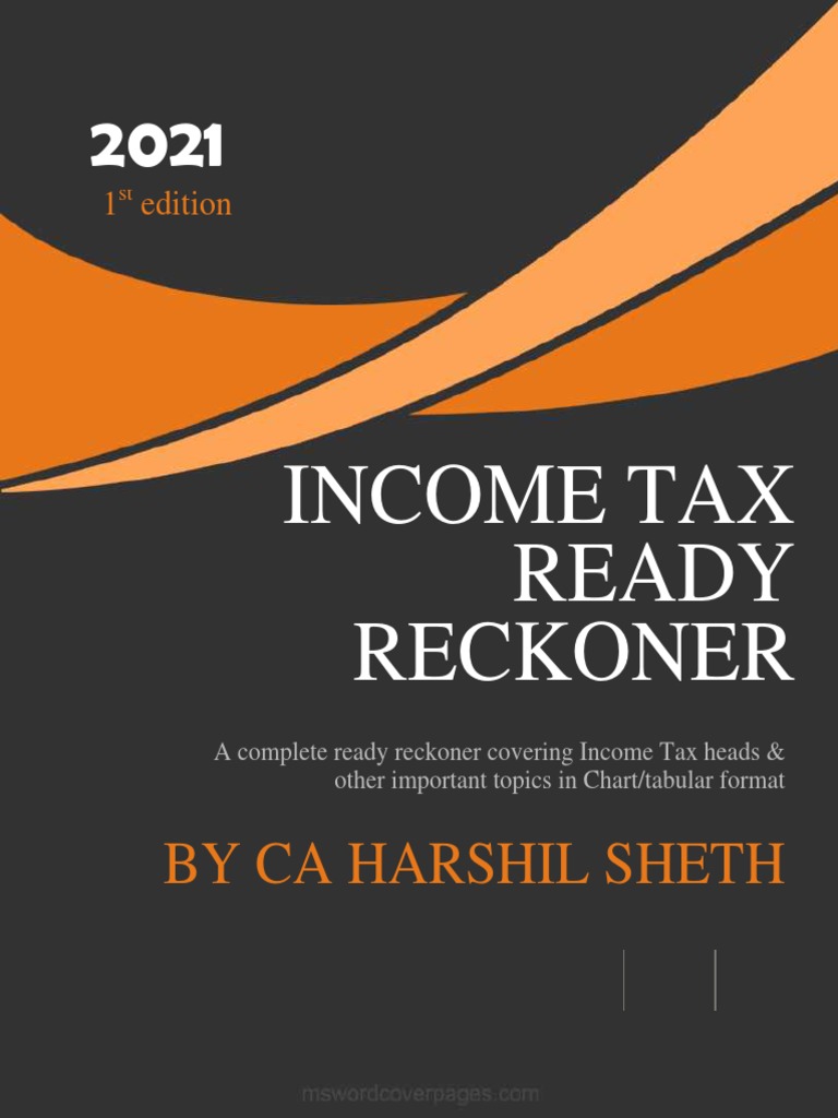 INCOME TAX Ready Reckoner - by CA HARSHIL SHETH | PDF | Capital Gains Tax | Capital Gain