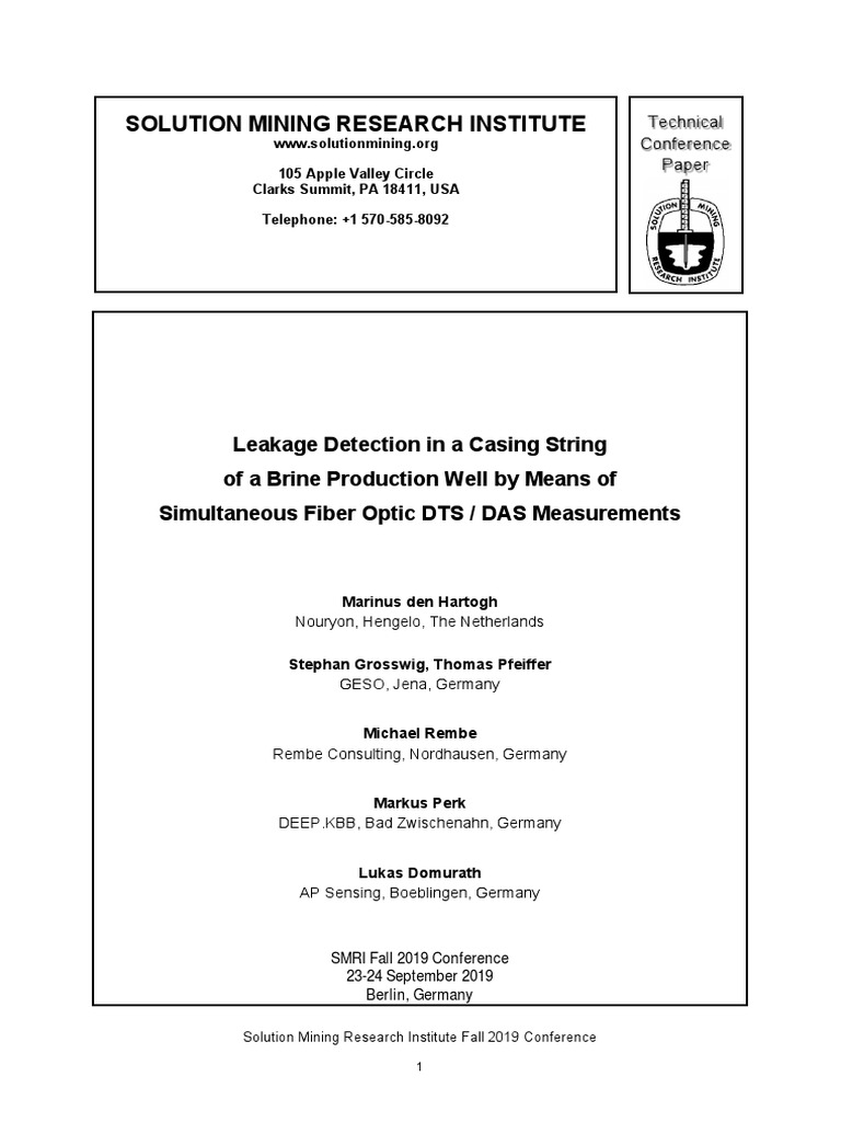 Solution Mining Research Institute | PDF | Optical Fiber | Optics