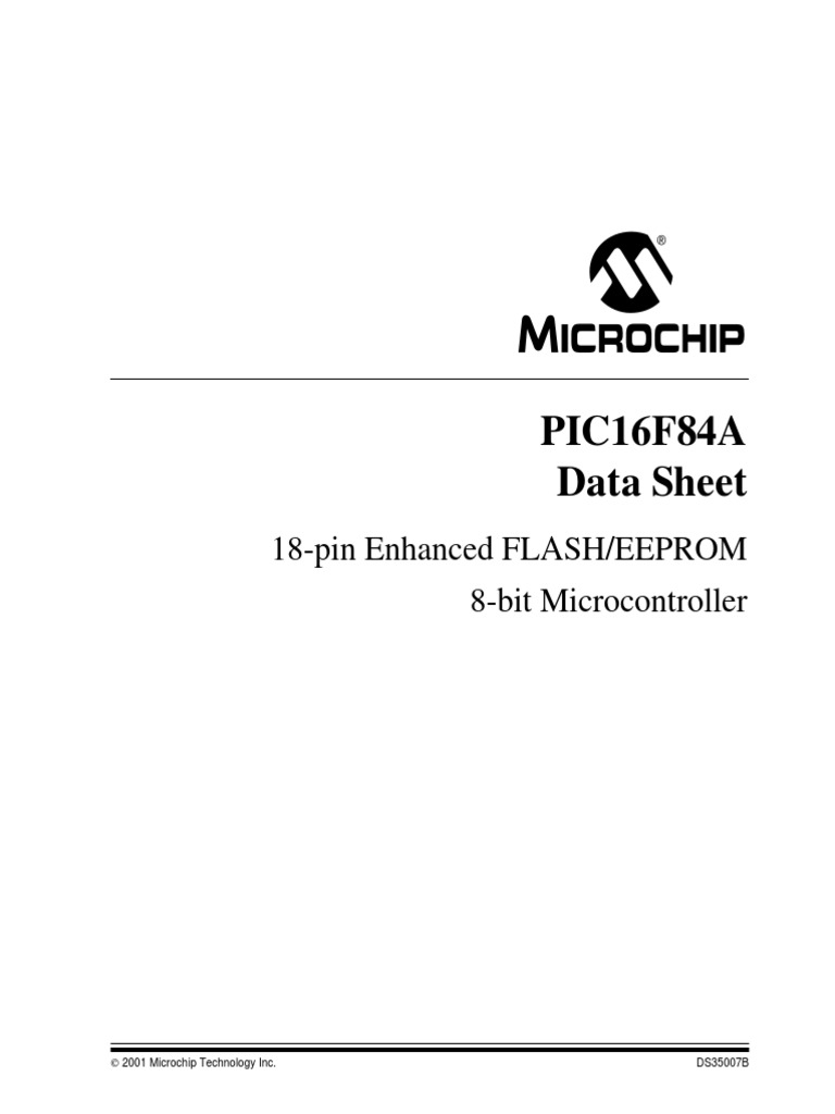 PIC16F84A Data Sheet: 18-Pin Enhanced FLASH/EEPROM 8-Bit Microcontroller | PDF | Microcontroller ...