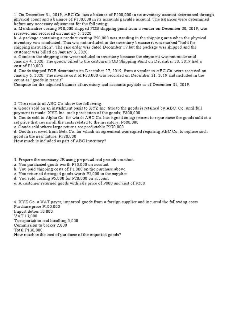 Intacc 1 | PDF | Inventory | Accounts Payable