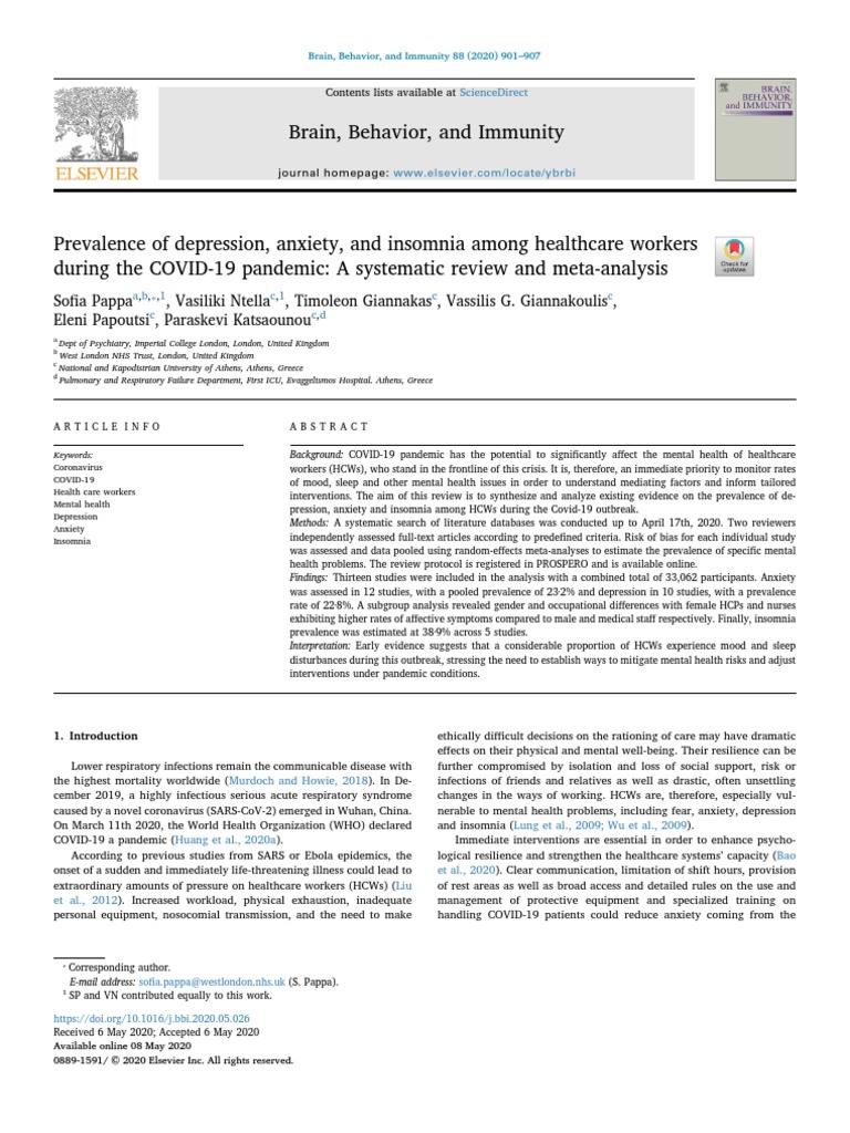 Brain, Behavior, and Immunity: Sciencedirect | PDF | Mental Disorder ...