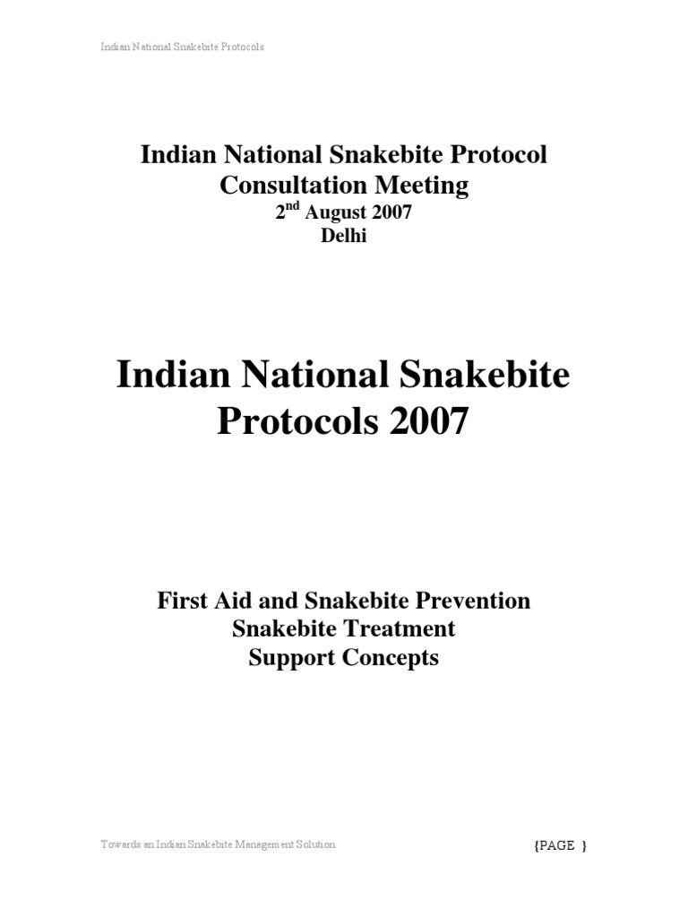 Snake Bite Protocol India | Dose (Biochemistry) | Snake