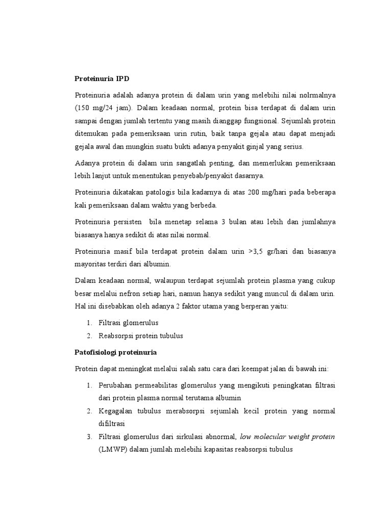 Proteinuria IPD | PDF