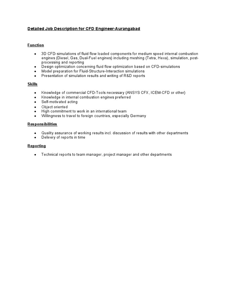 CFD Engineer Job in Aurangabad | PDF