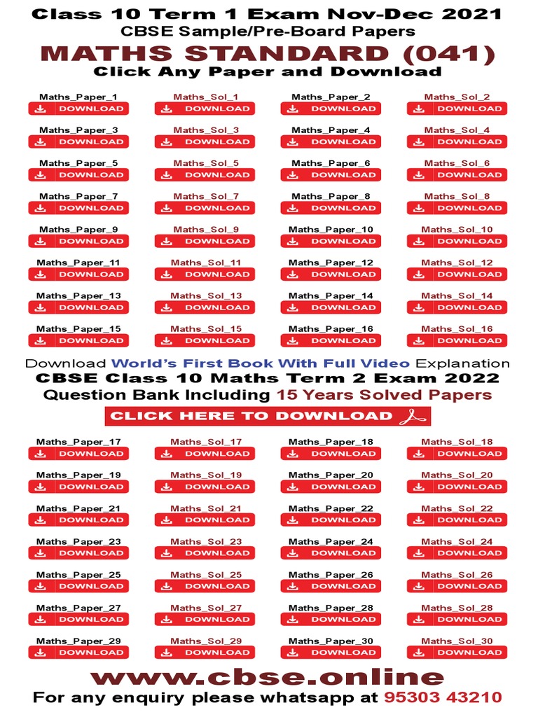 Sample Papers Class X | PDF | Students | Adolescence