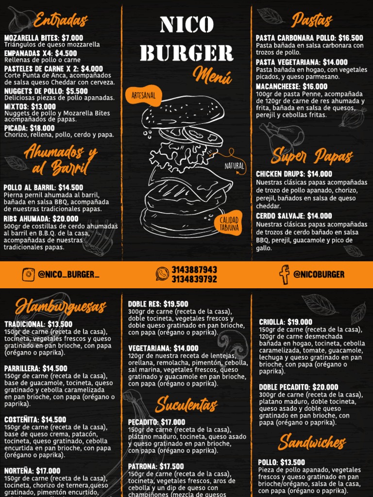 Menu Nico Burger 2021 | PDF