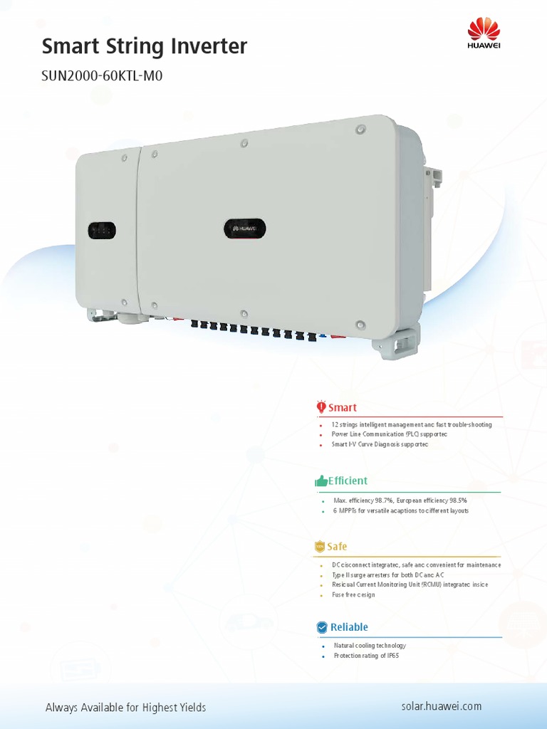 Huawei Sun2000 60KTL M0 | PDF | Power Inverter | Alternating Current