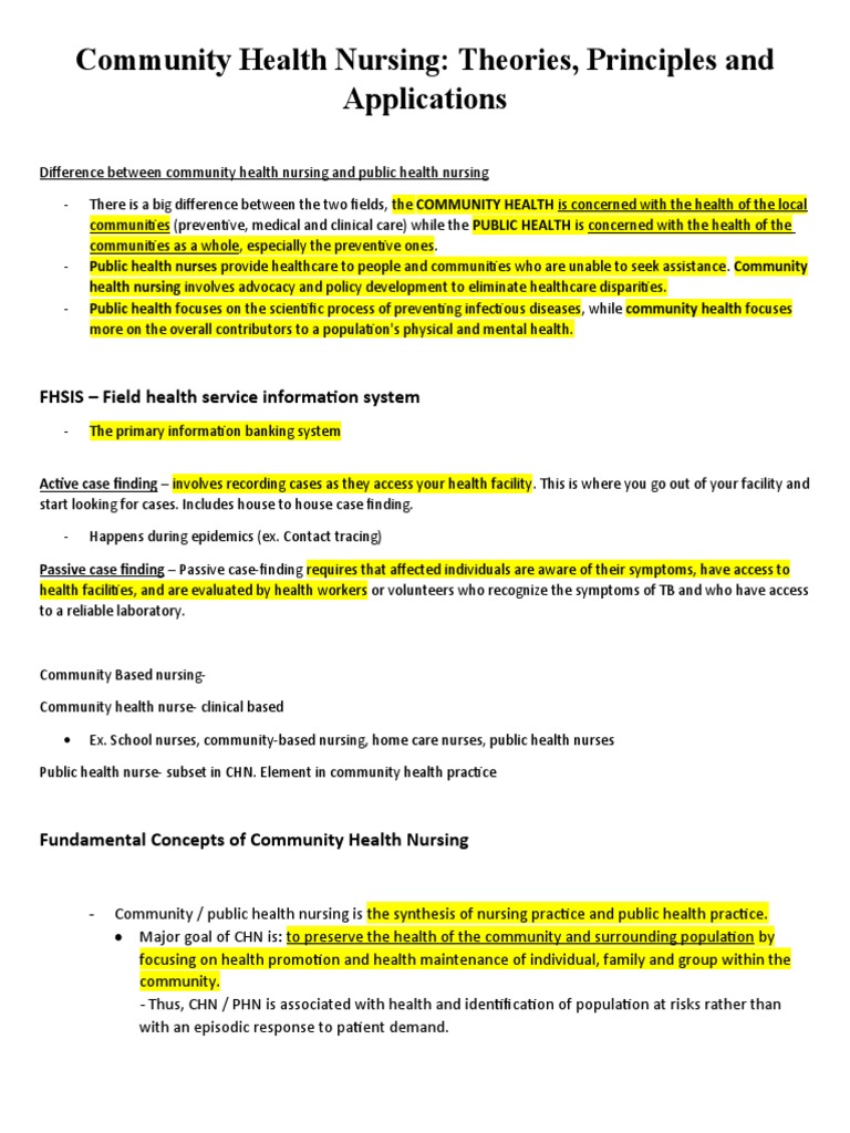 Community Health Nursing Overview | PDF | Public Health | Preventive ...