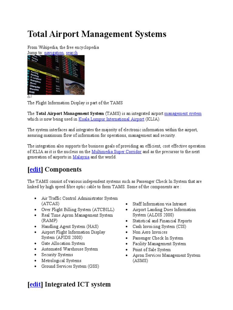 Total Airport Management Systems | PDF | Business | Technology ...