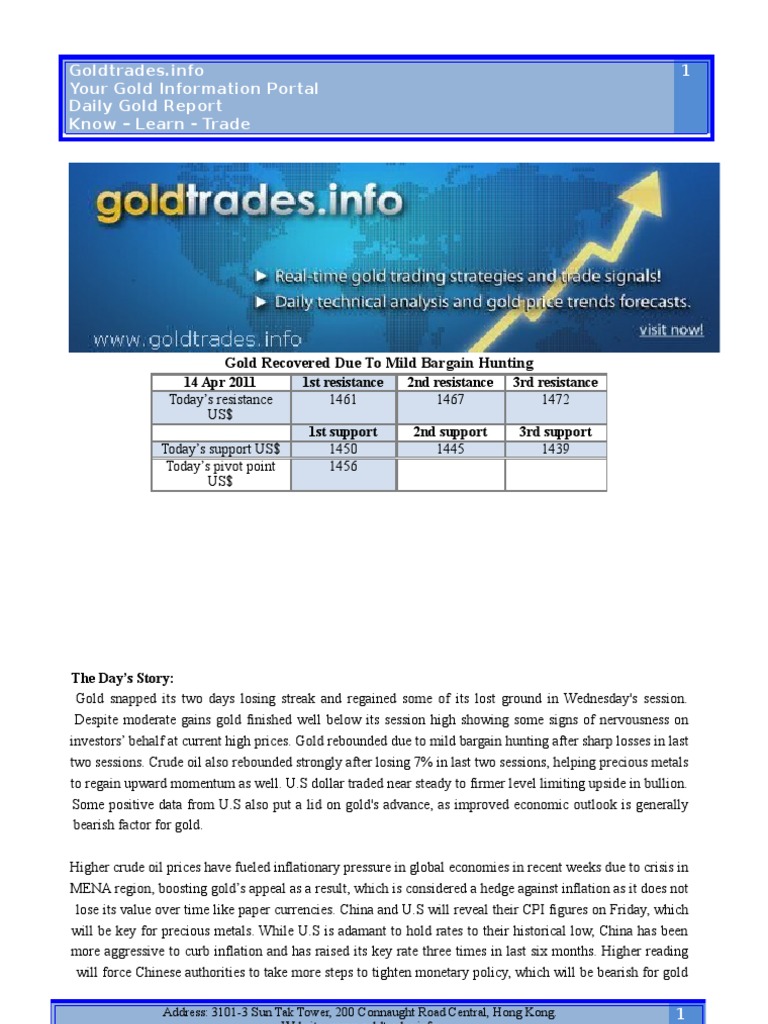 Gold Report | PDF | New York Mercantile Exchange | Inflation