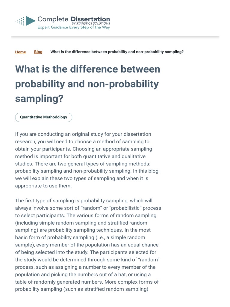 What Is The Difference Between Probability and Non-Probability Sampling ...