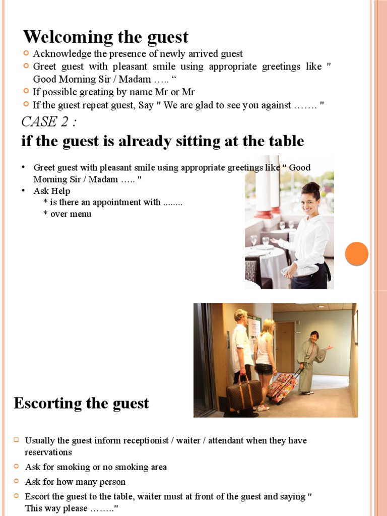 Sequence of Service | PDF | Menu | Waiting Staff