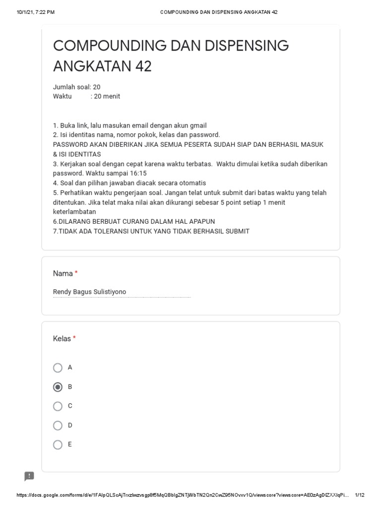 Compounding Dan Dispensing Angkatan 42 (Sudah Direvisi) | PDF