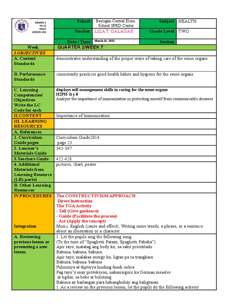 Cot q2 w5 HEALTH (New Normal CO) | PDF | Curriculum | Constructivism ...