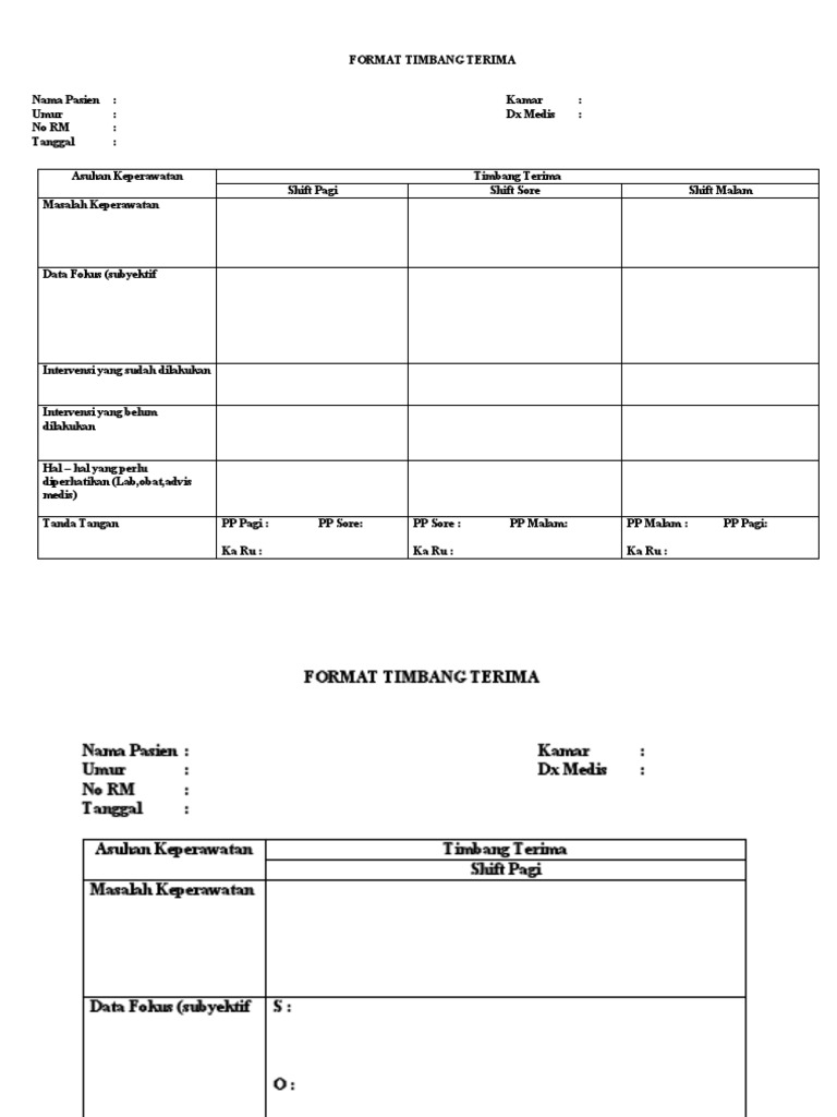Format Timbang Terima | PDF