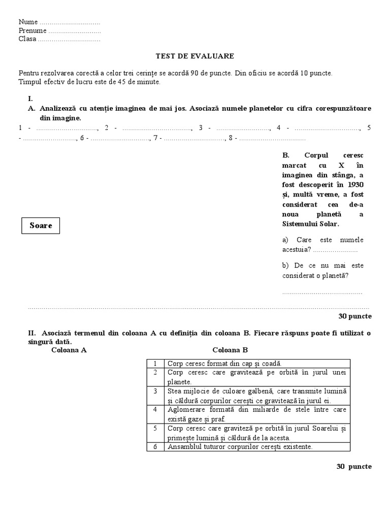 Test Cu Matrice Cds | PDF