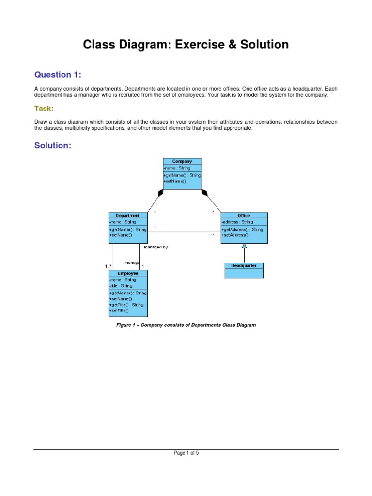 Class Diagram Exercises and Solutions | PDF | Computer Network | Node ...