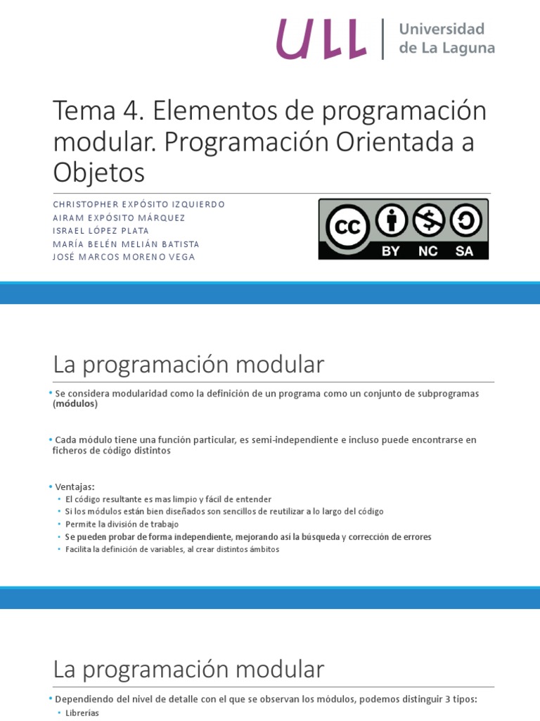 Tema 4. Elementos de Programación Modular. Programación Orientada A Objetos | PDF | Programación ...