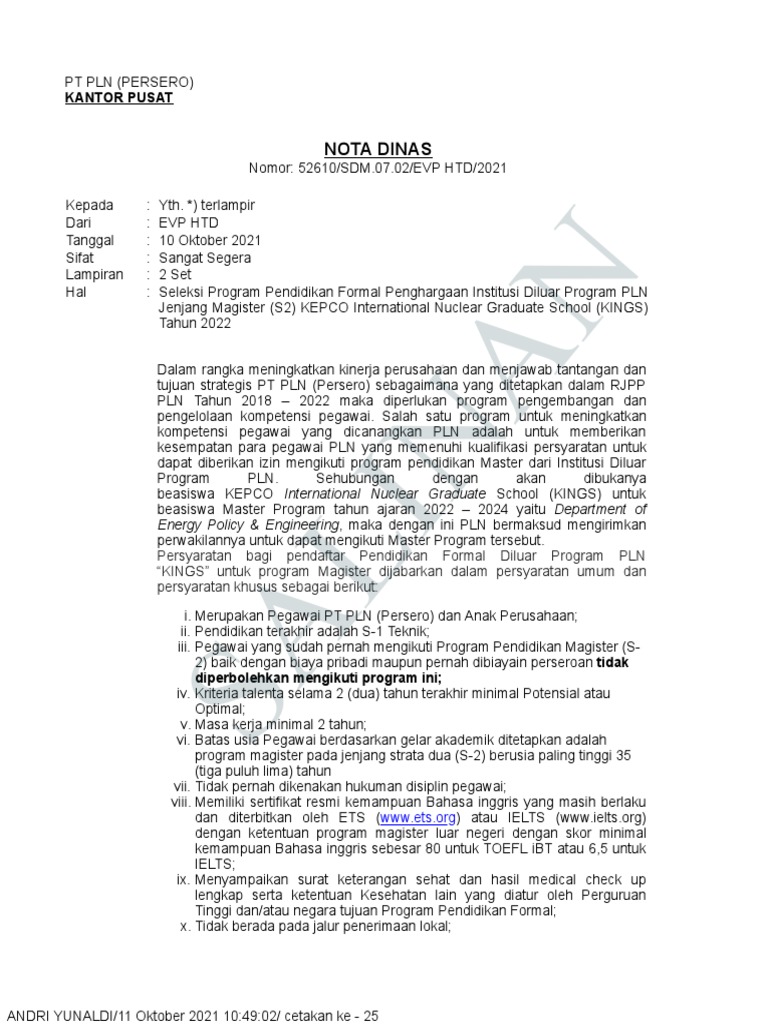 Seleksi Beasiswa Magister KINGS 2022 | PDF