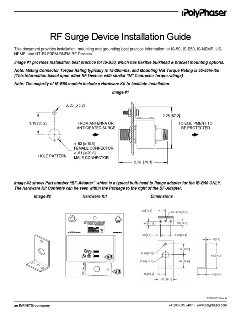 RF Surge Device Installation Guide | PDF | Electrical Connector ...